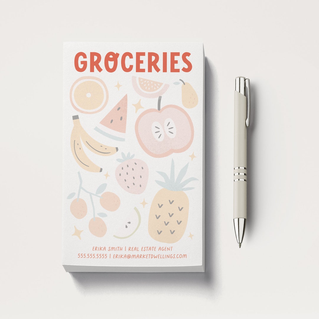 Customizable | Groceries Notepads | Real Estate Mortgage Insurance Pop by | Custom Marketing ...