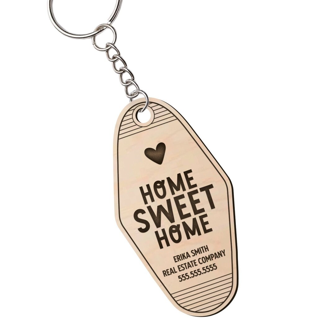 Set of Customizable Home Sweet Home Keychains | Real Estate Keychain ...