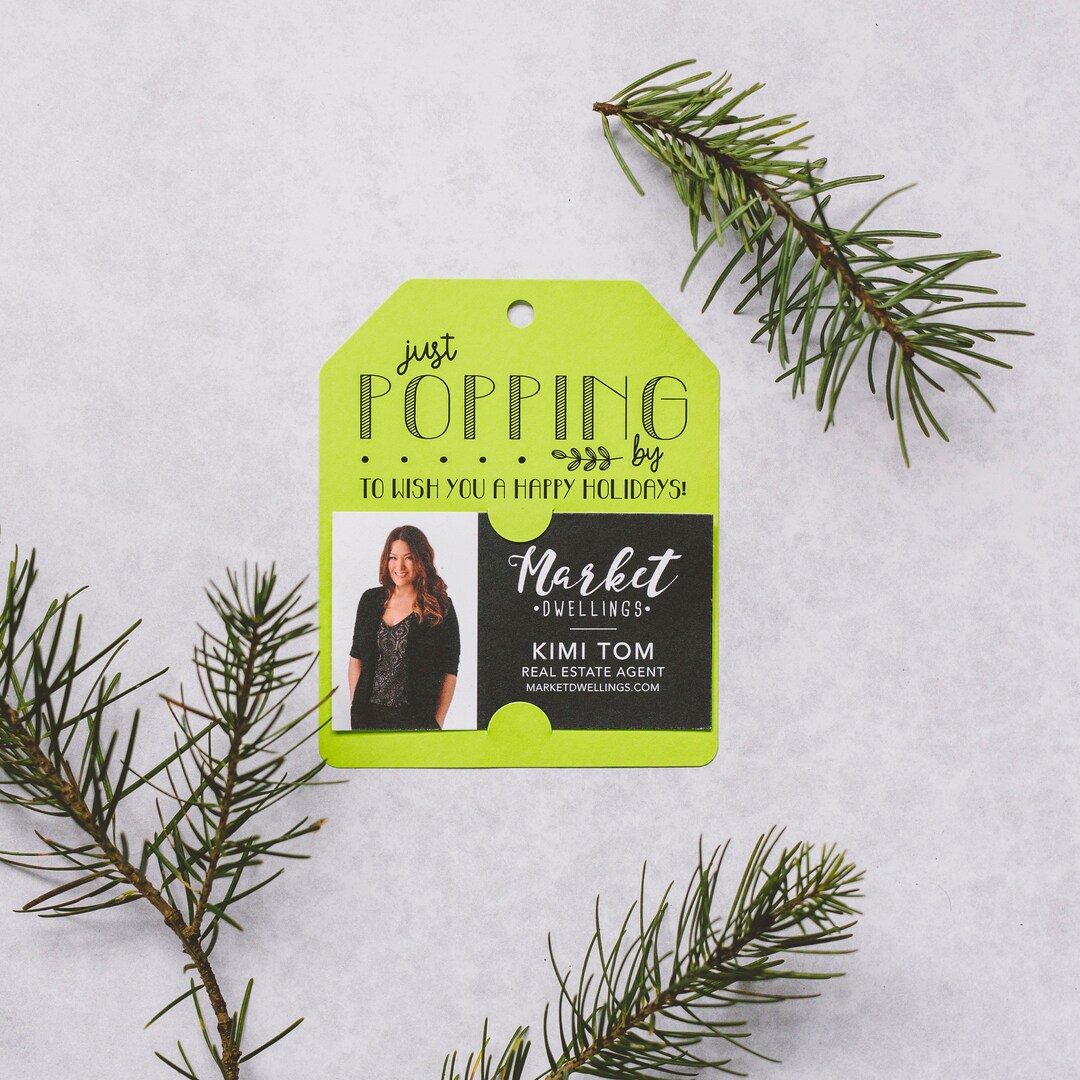 Just Popping by to Wish You a Happy Holidays Gift Tag - Etsy