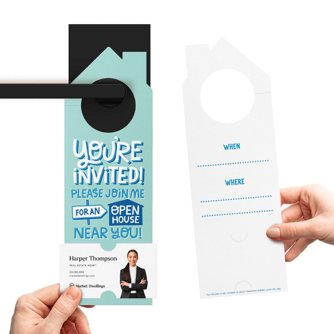 You're Invited to an Open House Near You Door Hangers | Creative Real ...