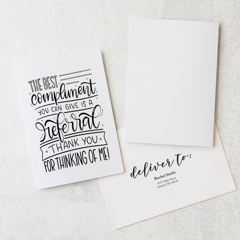 SET of the Best Compliment You Can Give is a Referral Greeting - Etsy