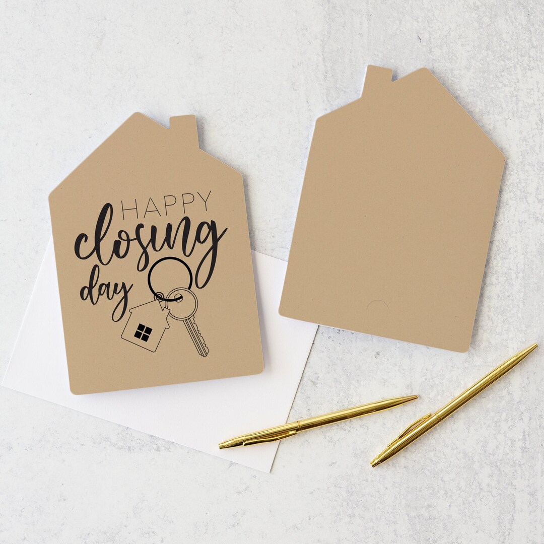 SET of Greeting Cards Happy Closing Day Real Estate Agent Card Home ...