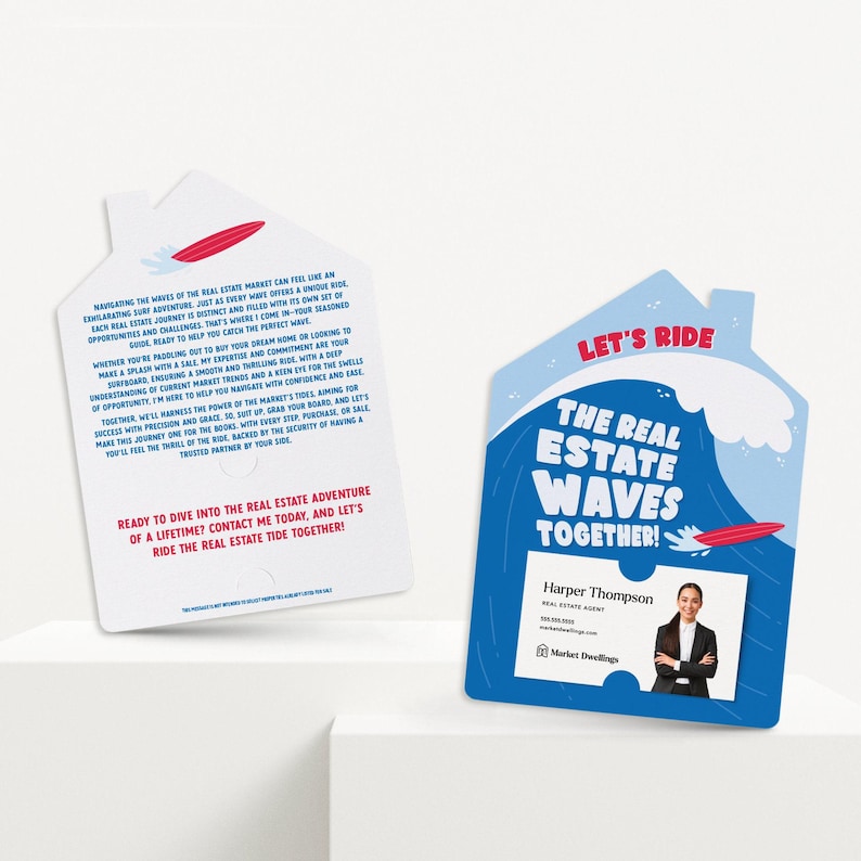 Set of Let's Ride the Real Estate Waves Together! Mailers | Envelopes ...