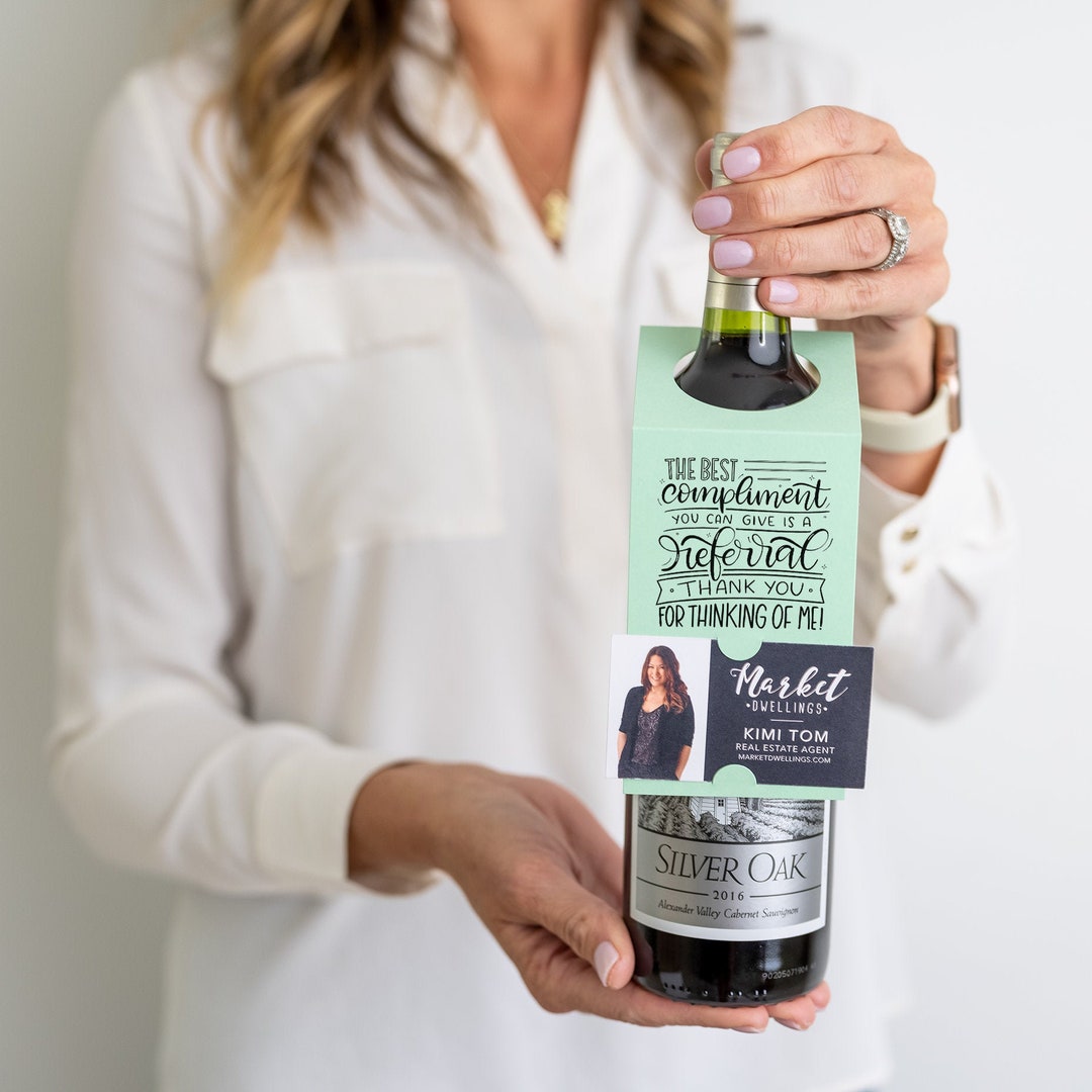 The Best Compliment You Can Give is a Referral Bottle Hang Tag Bottle ...