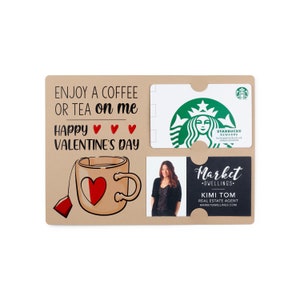 SET of Valentine's Day Gift Card & Business Card Holder Coffee or Tea ...