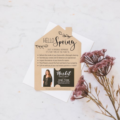 Set of hello Spring Checklist Real Estate Mailers | Etsy