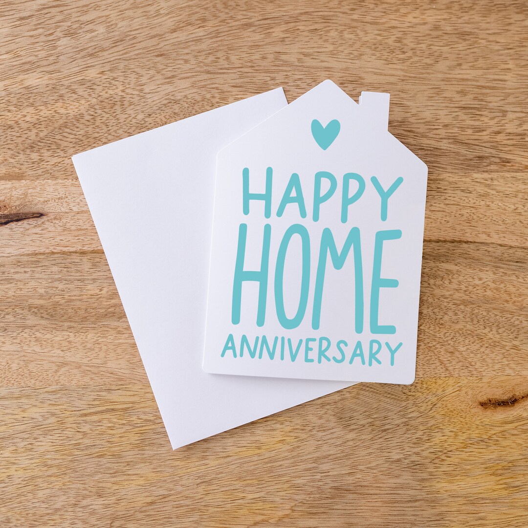 SET of Happy Home Anniversary Greeting Cards Real Estate Agent Card ...