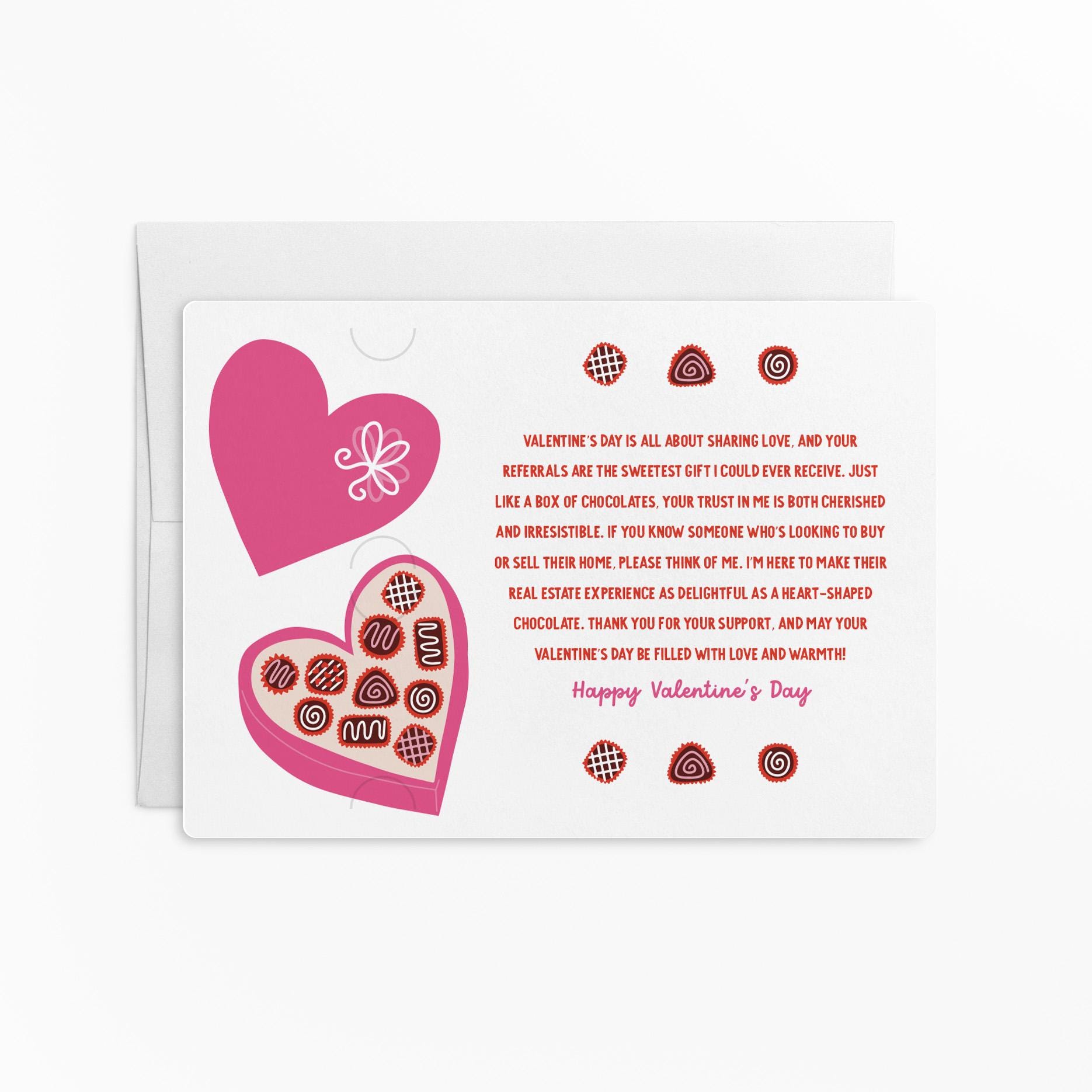 Set of Your Referrals Are Sweeter Than A Box of Chocolates Mailers ...