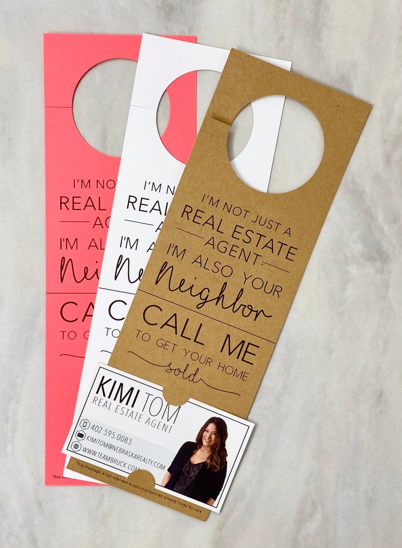 I'm not just a Real Estate Agent Door Hanger Tags Real | Etsy