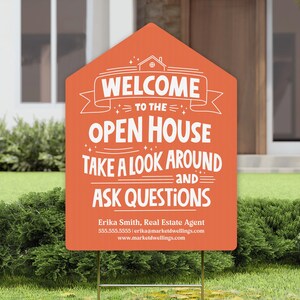 Customizable | Welcome to the Open House Real Estate Yard Sign With ...