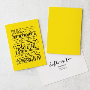 SET of the Best Compliment You Can Give is a Referral Greeting Card W ...
