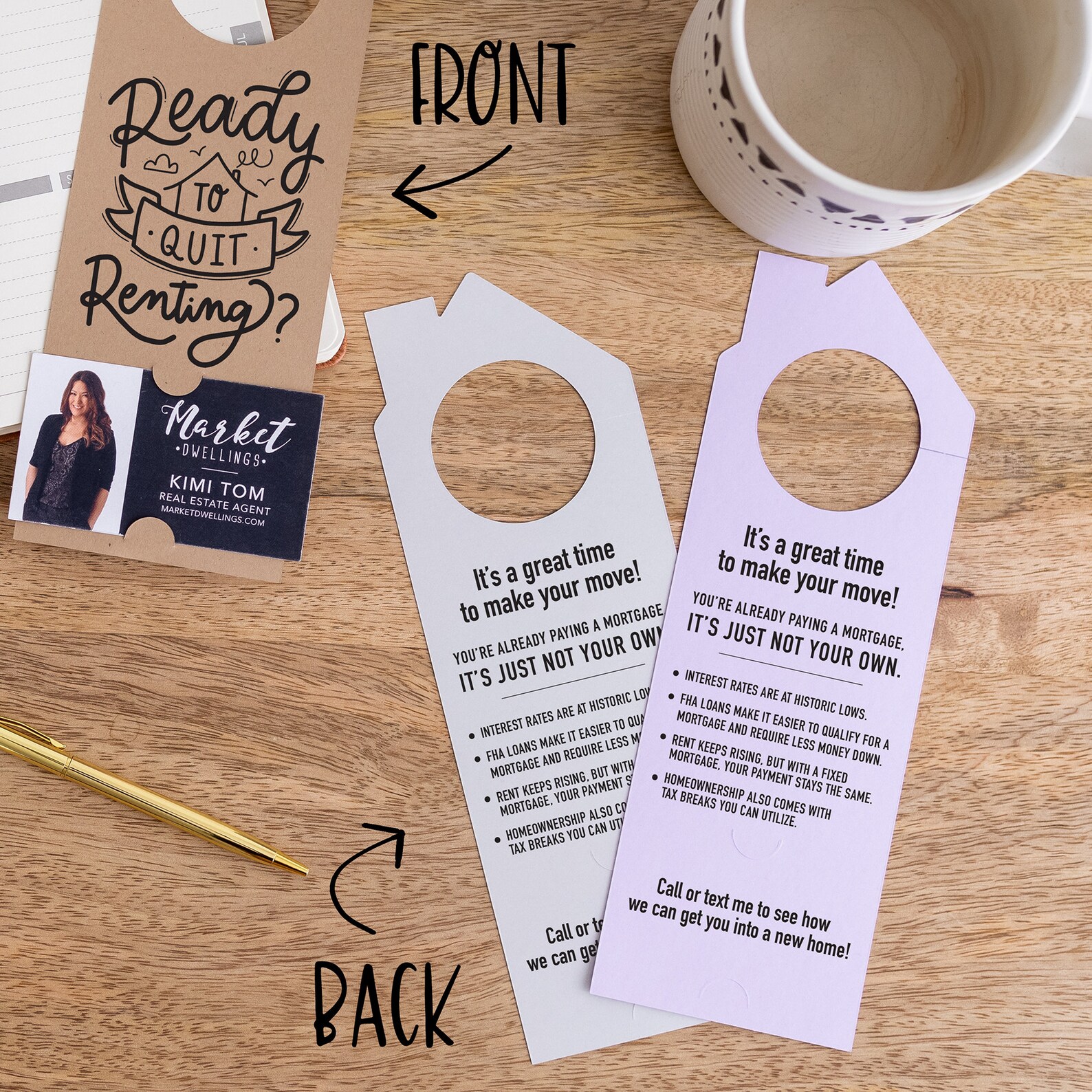 Ready to Quit Renting Real Estate Door Hangers Real Estate - Etsy