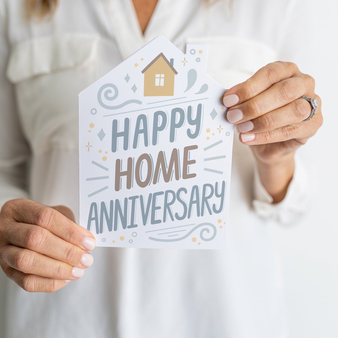 SET of Happy Home Anniversary Greeting Cards W/envelopes Real Estate ...