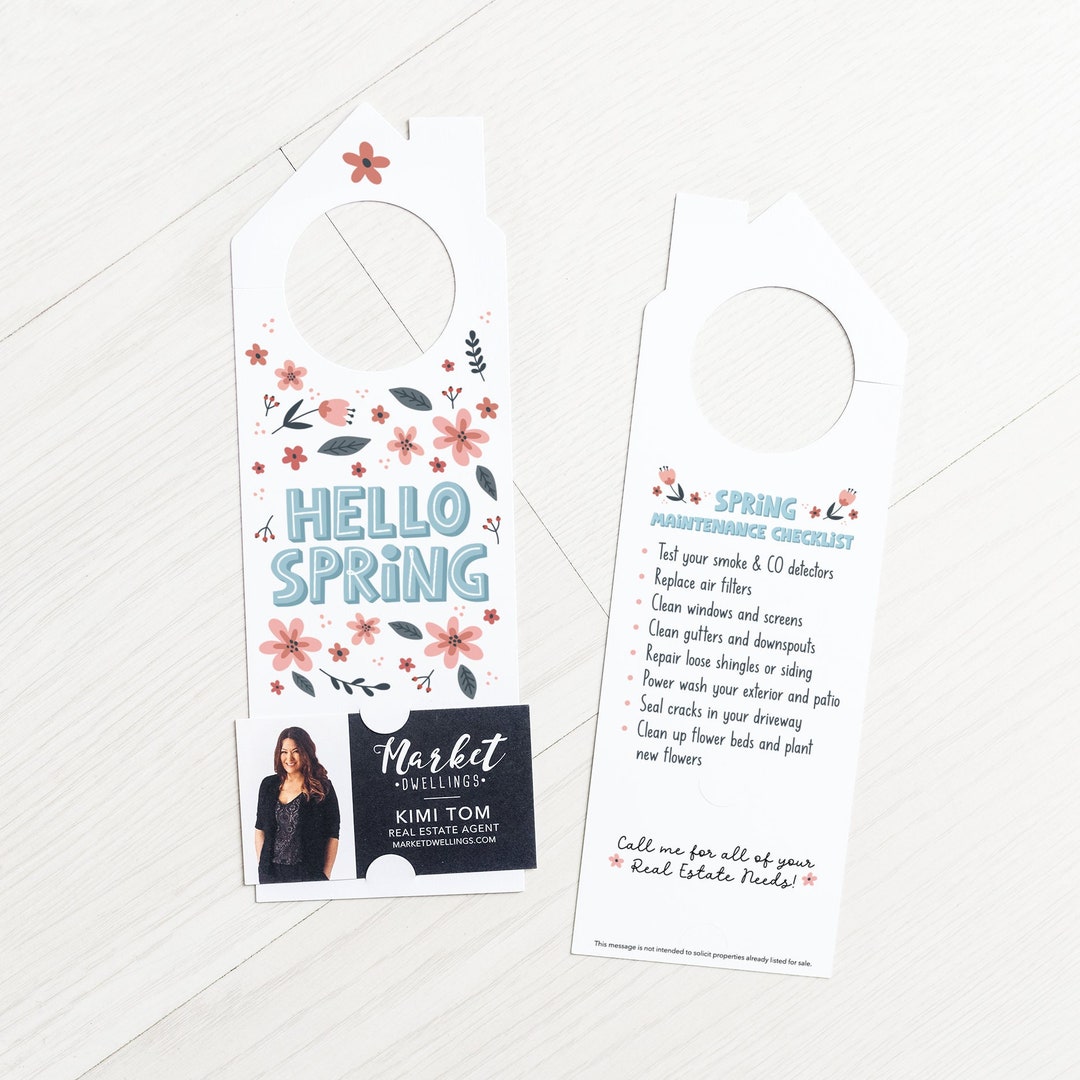 Hello Spring Checklist Door Hanger Real Estate Agents Real Estate ...