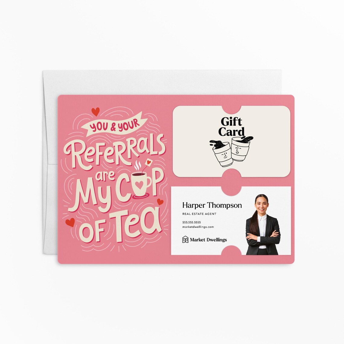 Set of You and Your Referrals Are My Cup of Tea Mailers | Envelopes ...