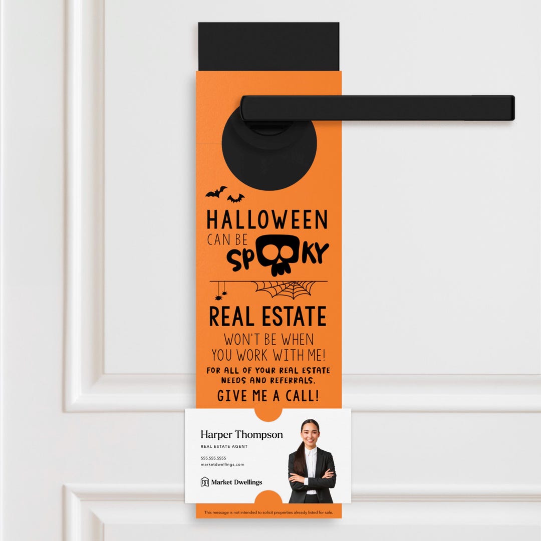 Halloween Can Be Spooky Real Estate Door Hanger | Real Estate Agent ...