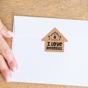 Set of Real Estate Stickers | I Love Referrals | House Shaped Referral ...