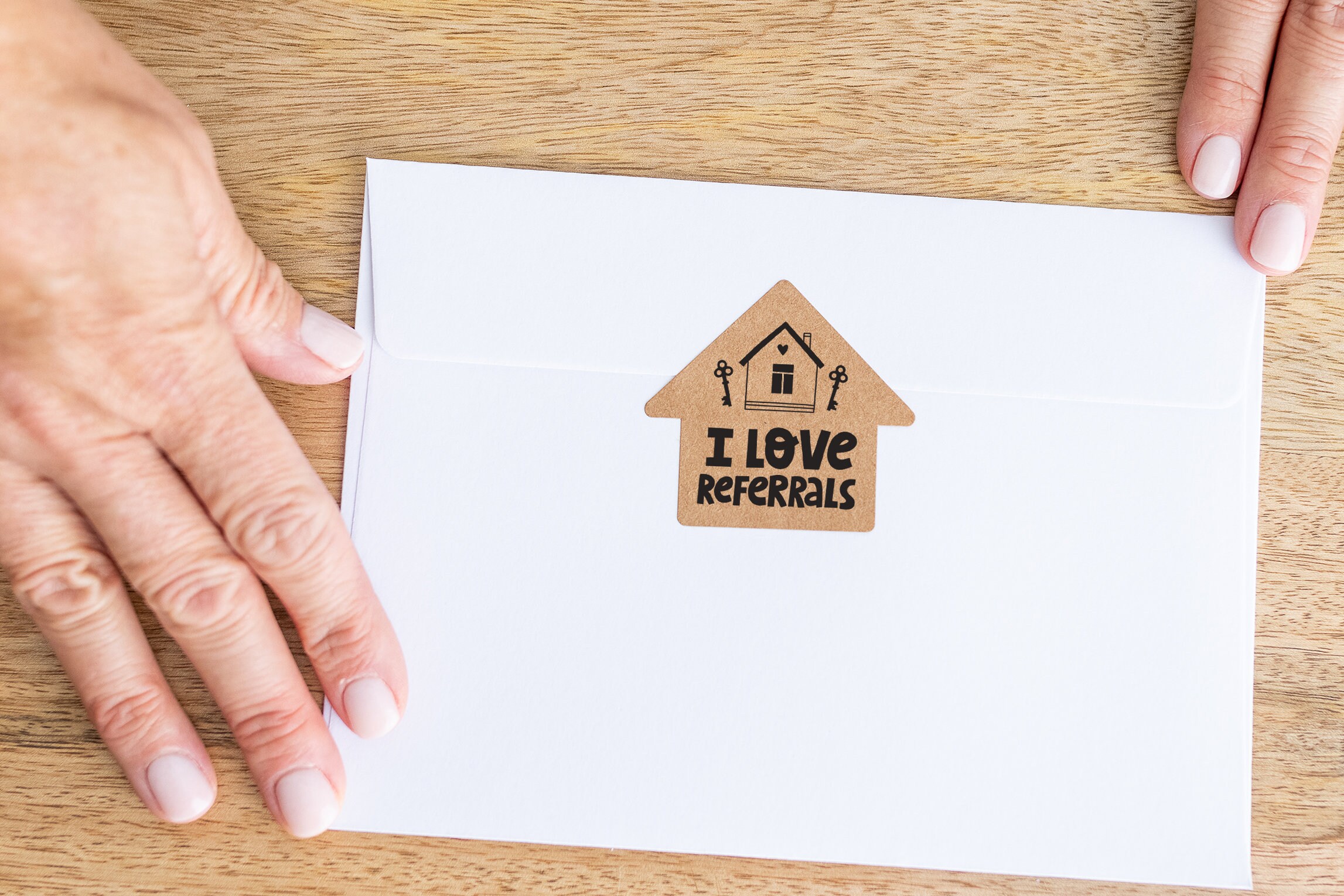 Set of Real Estate Stickers | I Love Referrals | House Shaped Referral ...