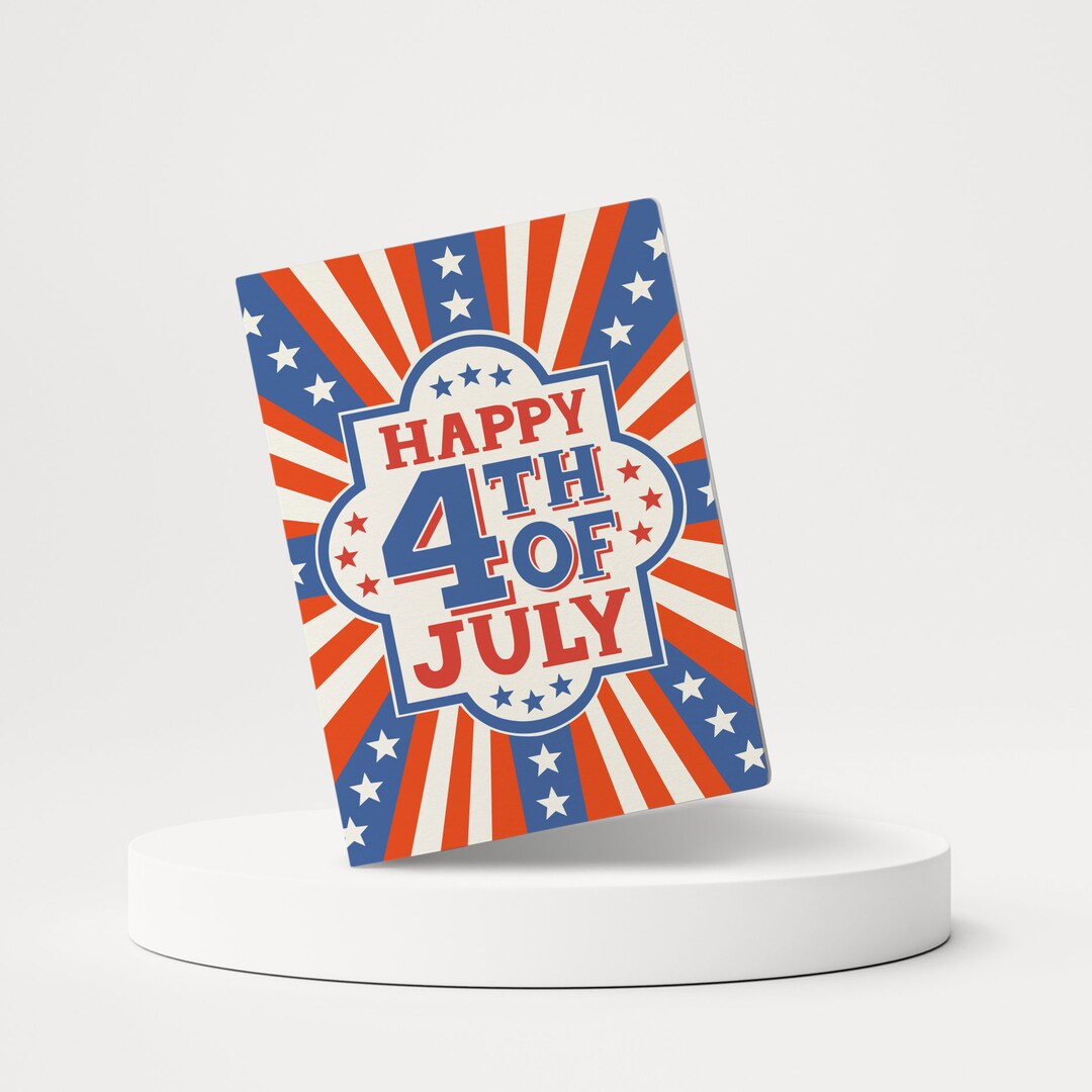 Set of Happy 4th of July Greeting Cards Envelopes Included 4th of July ...