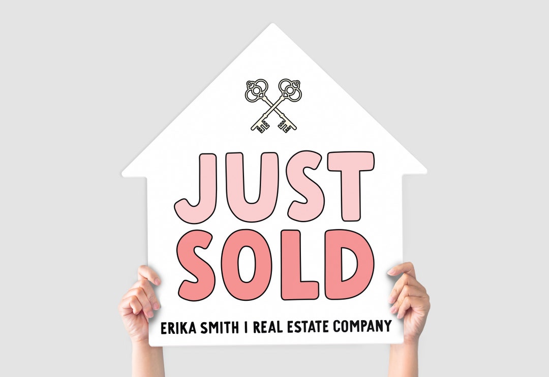 Customizable | Just Sold Real Estate House Sign | Real Estate Agent ...