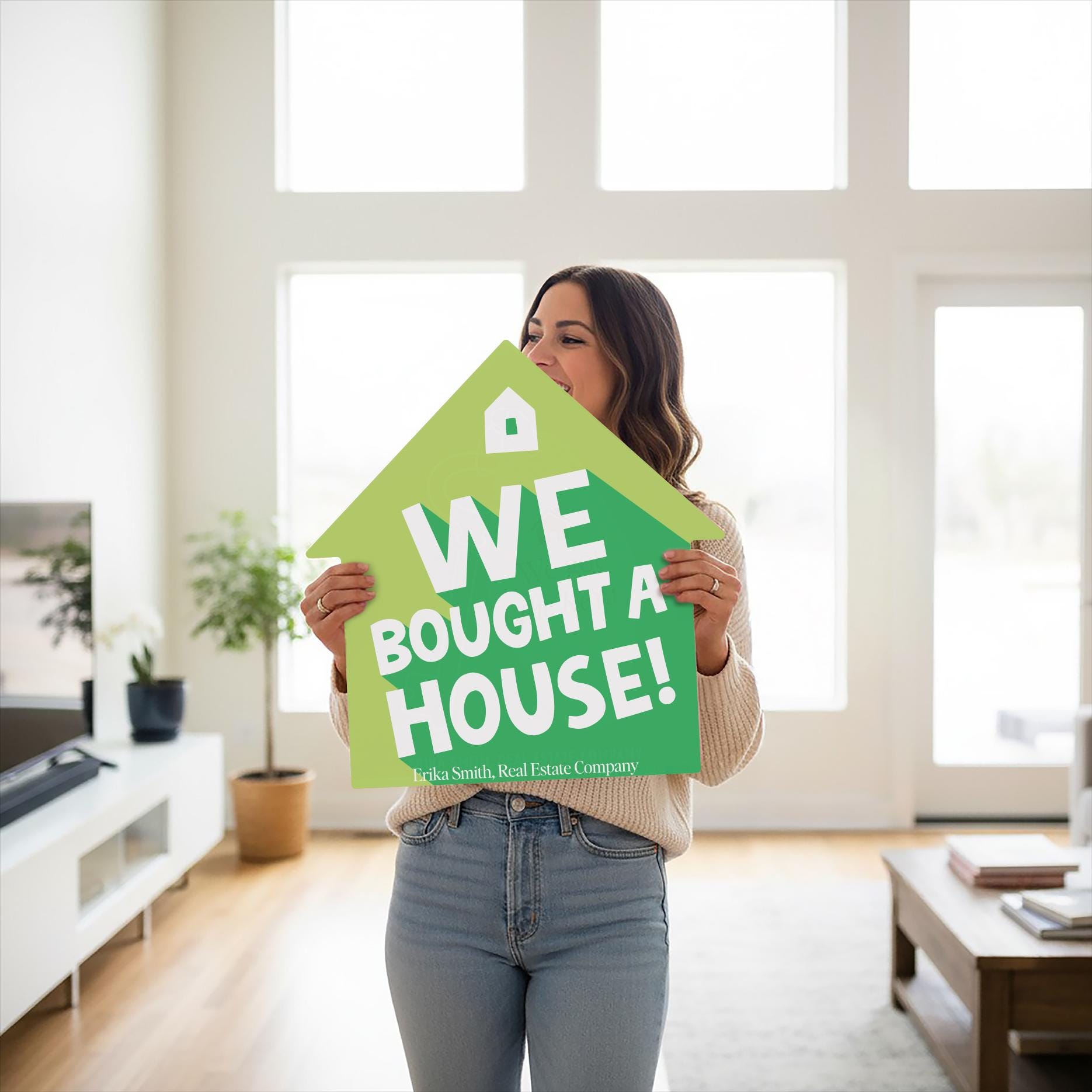 Customizable | We Bought a House Sign | Real Estate Agent Photo Prop ...