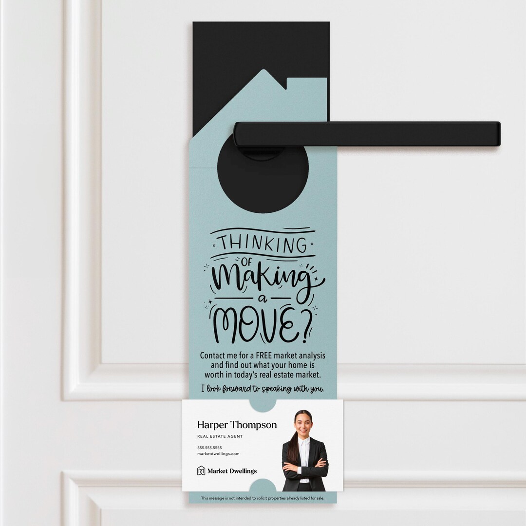 Thinking About Making A Move Door Hangers | Real Estate Agents | Insert ...