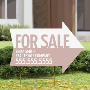 Customizable for Sale Directional Arrow Real Estate Yard Sign With ...
