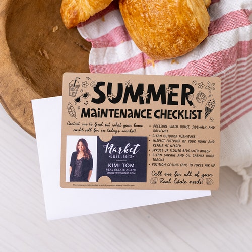 Set of Hello Summer Checklist Mailers W/envelopes Business - Etsy