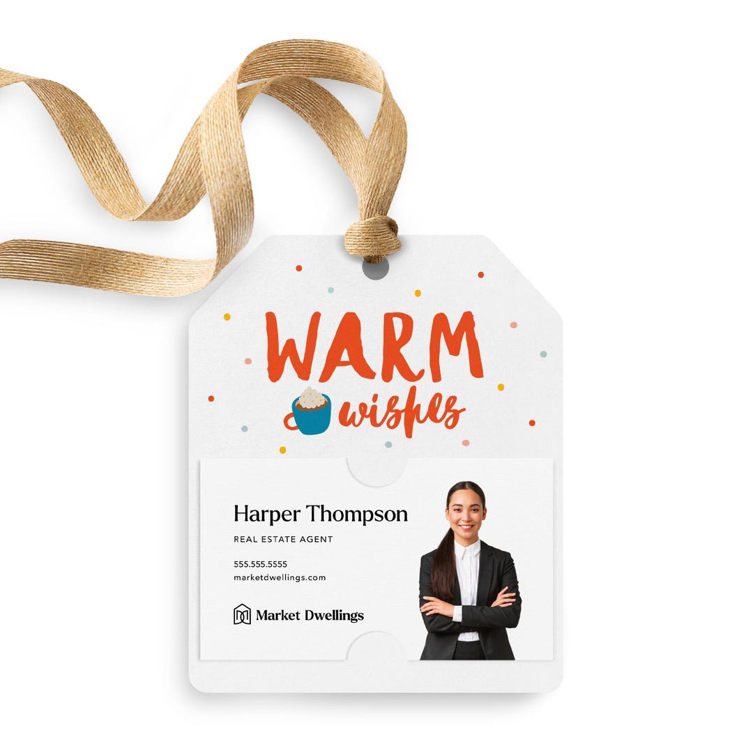Warm Wishes Gift Tag | Christmas Pop by | Holiday Marketing | Client ...