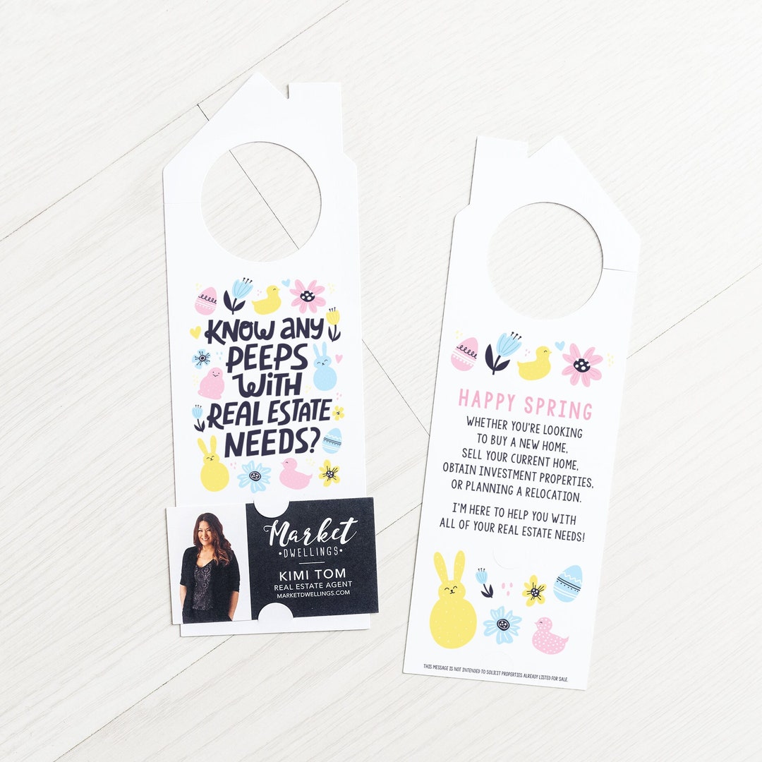 Know Any Peeps With Real Estate Needs Door Hangers Real Estate Agent ...