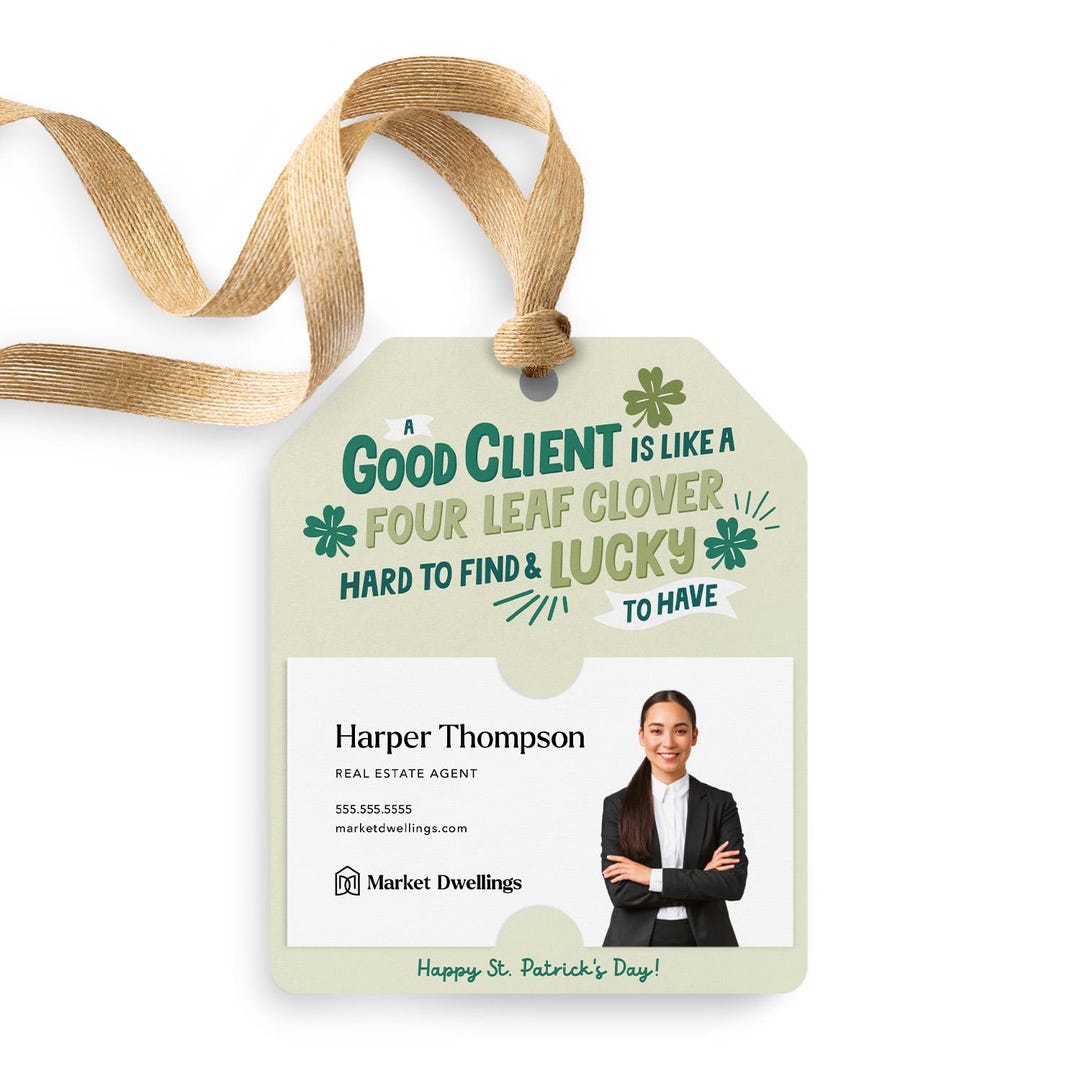 A Good Client is Like A Four Leaf Clover Gift Tags | St. Patrick's Day ...