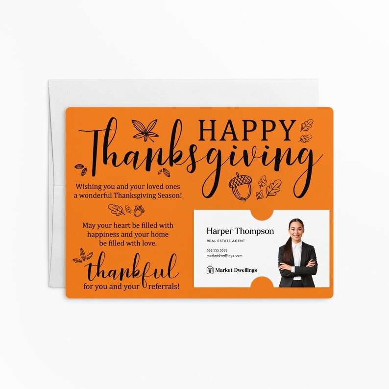 SET of Happy Thanksgiving Mailer With Envelopes | Mailer | Client Mail ...