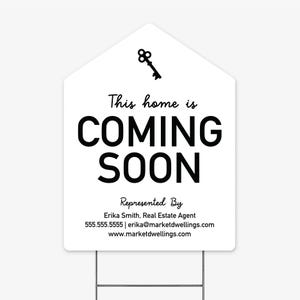 Customizable | Coming Soon Yard Sign With Stake | Real Estate Agent ...