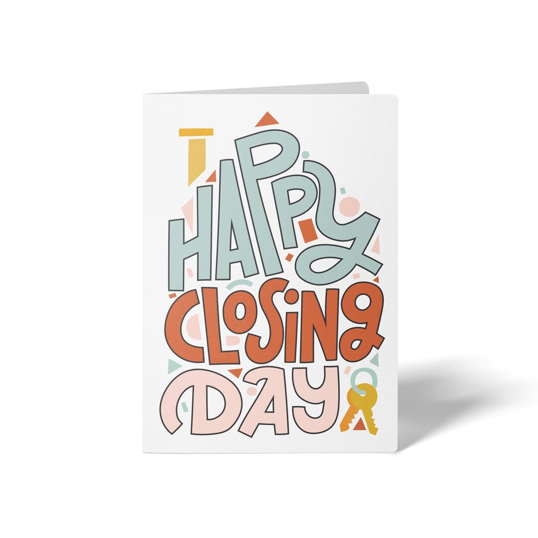 SET of Greeting Cards Happy Closing Day | Real Estate Agent Card | Home ...
