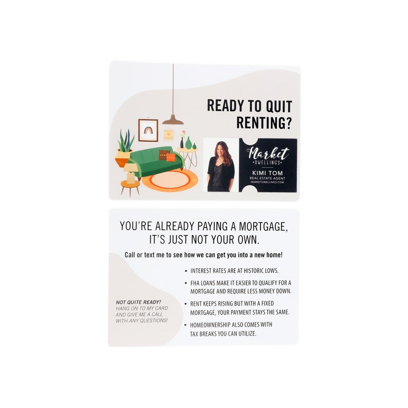 SET of Ready to Quit Renting Mailer With Envelope Real - Etsy