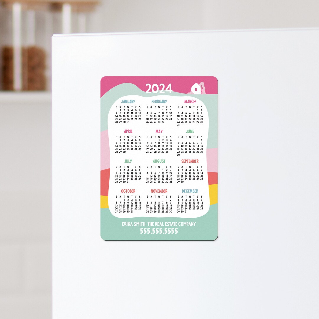 Customizable 2024 Calendar Refrigerator Magnets Real Estate Mortgage ...