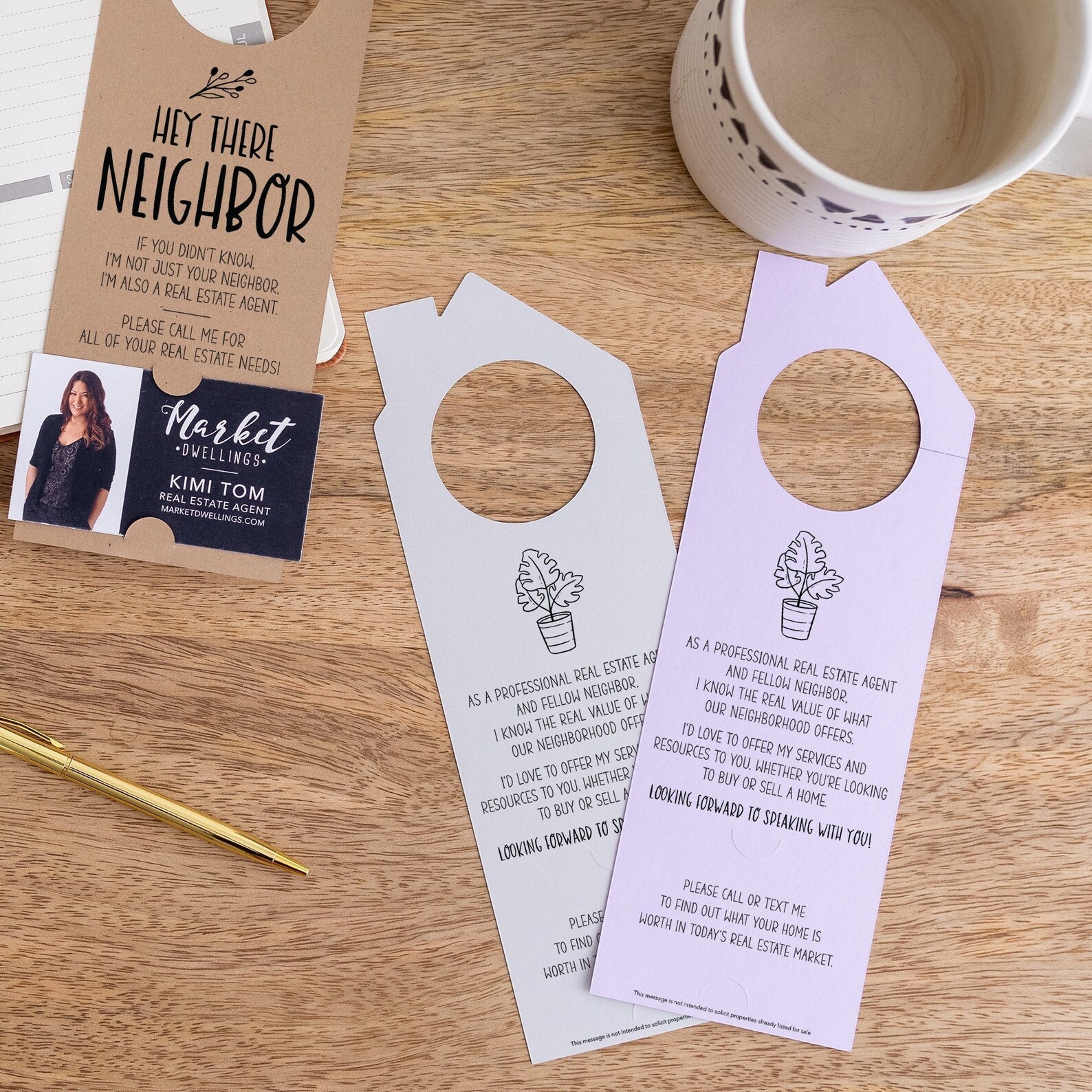 Hey Neighbor Double Sided Door Hangers Real Estate Agents - Etsy