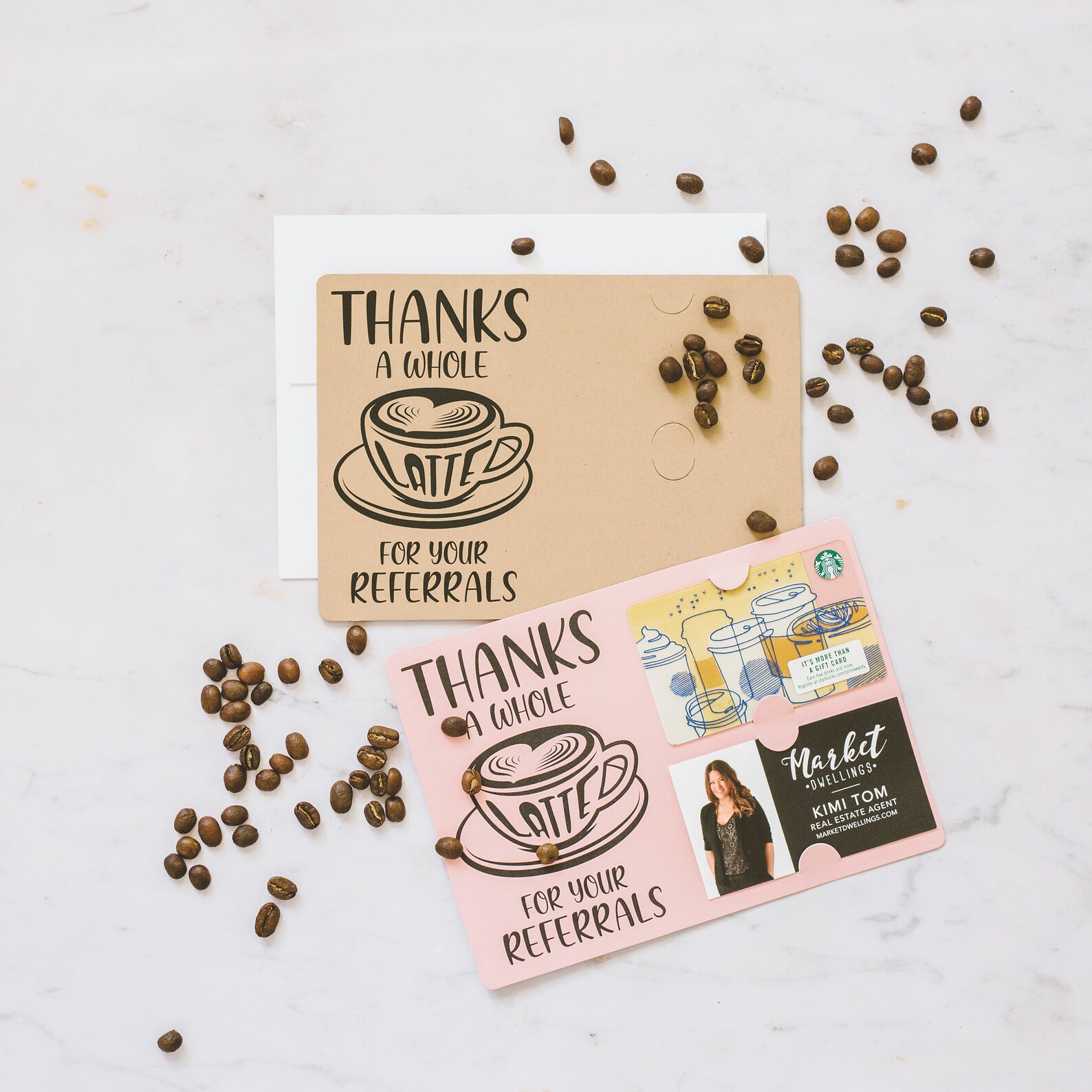 SET of Thanks A Latte Gift Card and Business Card Holder | Etsy