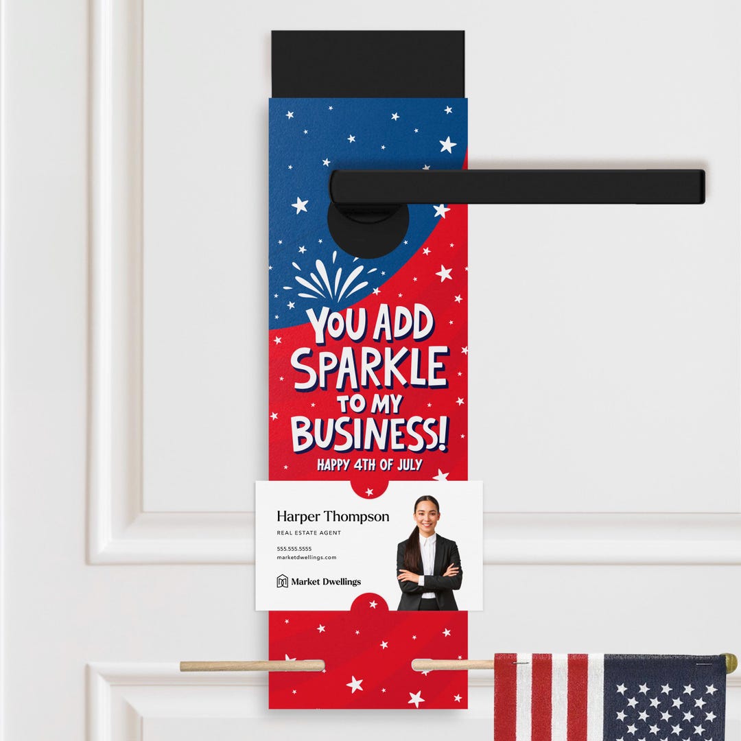 You Add Sparkle to My Business! Happy 4th of July Door Hangers | 4th of ...