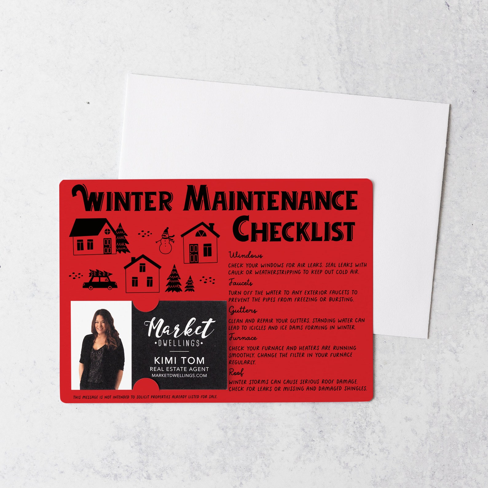 Set of Winter Maintenance Checklist Mailers Winter Insurance - Etsy