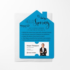Set of "hello Spring" Checklist Real Estate Mailers W/ Envelopes | Real ...