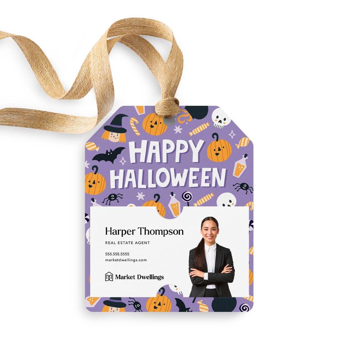 Happy Halloween Gift Tags | Halloween Insurance Mortgage Real Estate ...