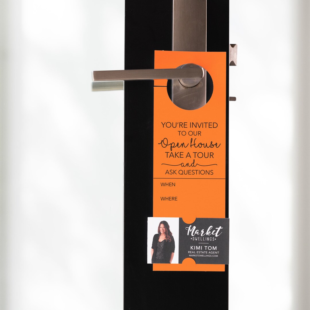 You're Invited to Our Open House Door Hanger Tags for Real Estate ...