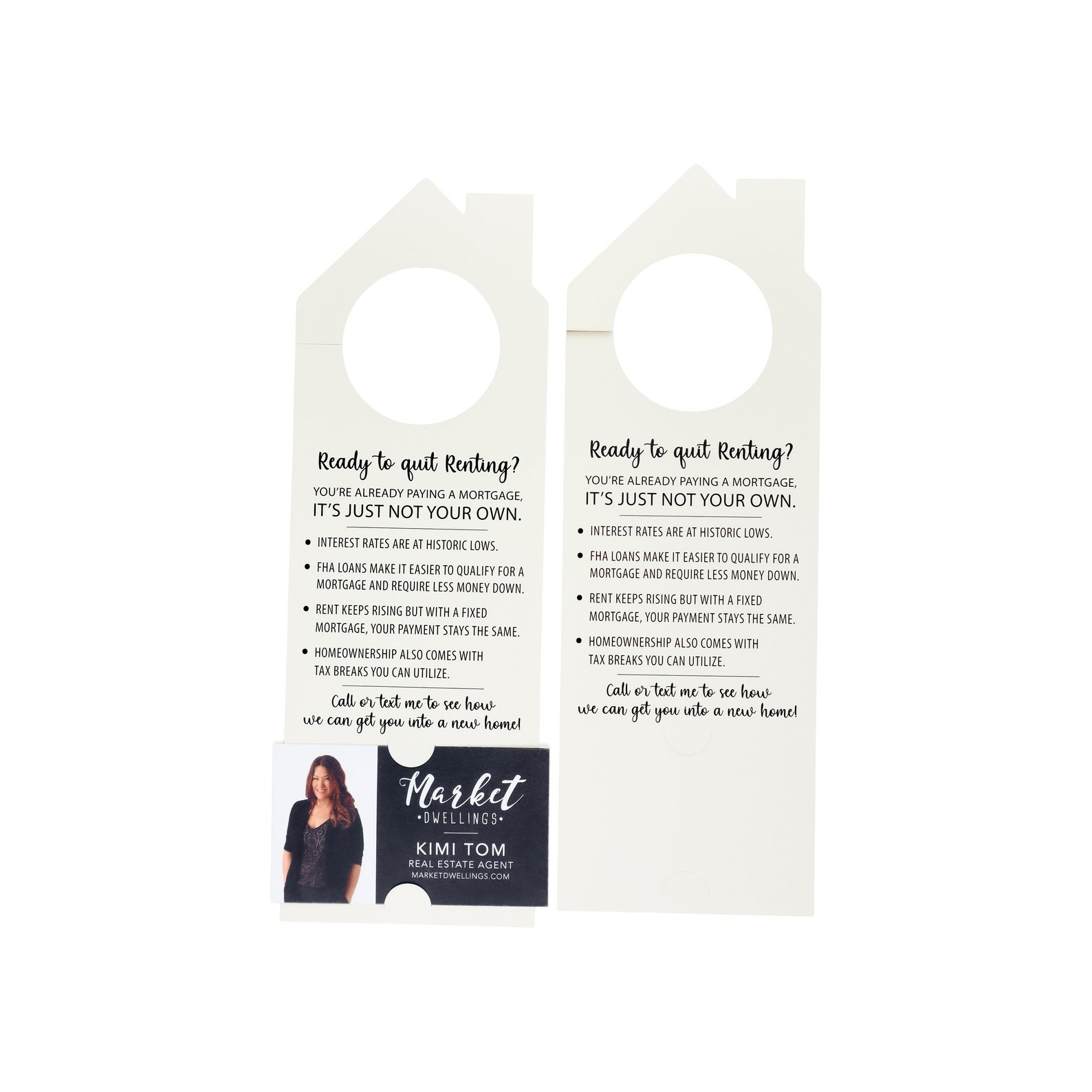 Ready to Quit Renting Real Estate Door Hanger Tag Real | Etsy