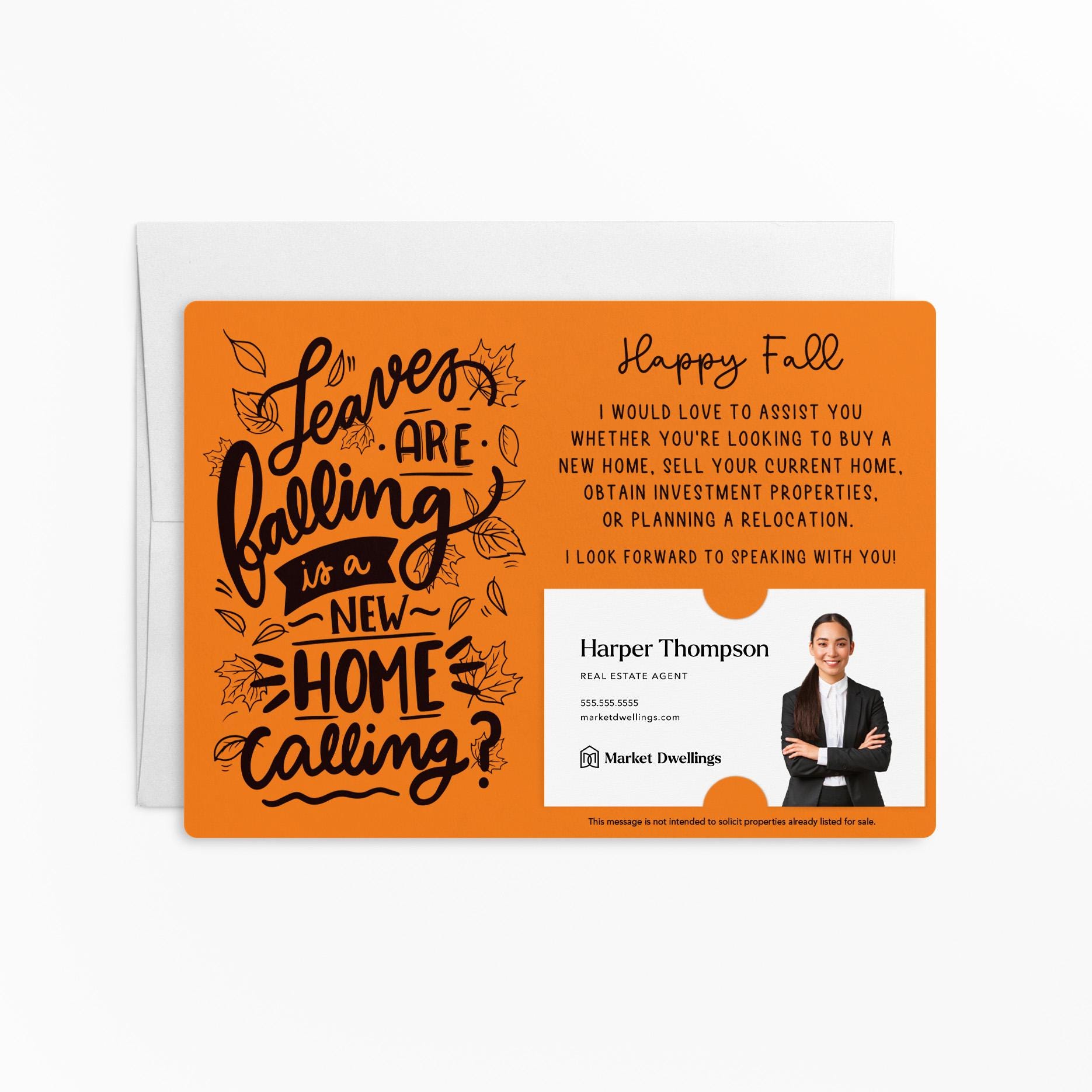 SET of Leaves Are Falling is a New Home Calling? Mailers W/envelopes ...