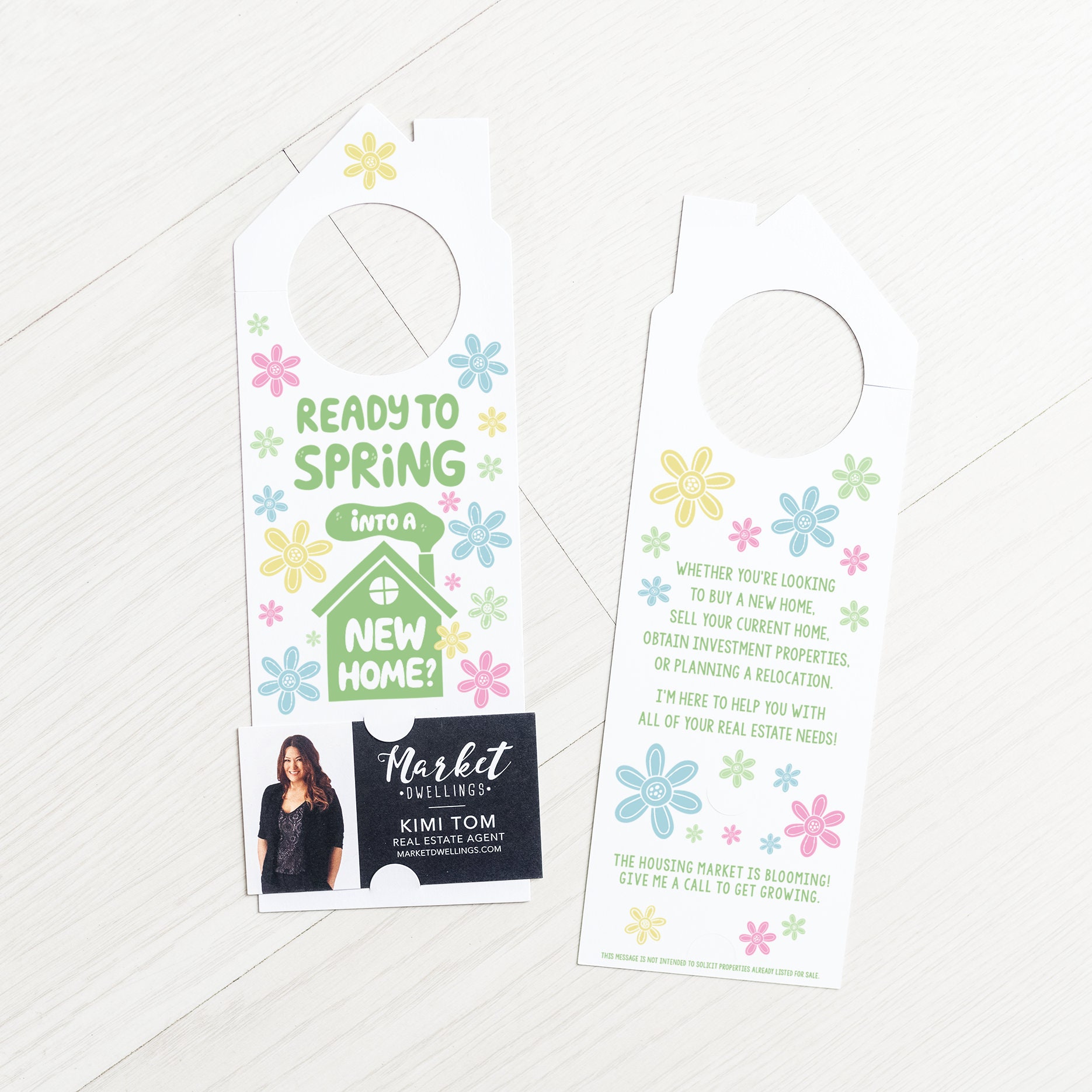 Ready to Spring Into a New Home Door Hangers Real Estate Agent Easter ...