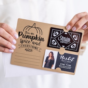 SET of You Are Pumpkin Spice Gift Card & Business Card Holder Mailers W ...