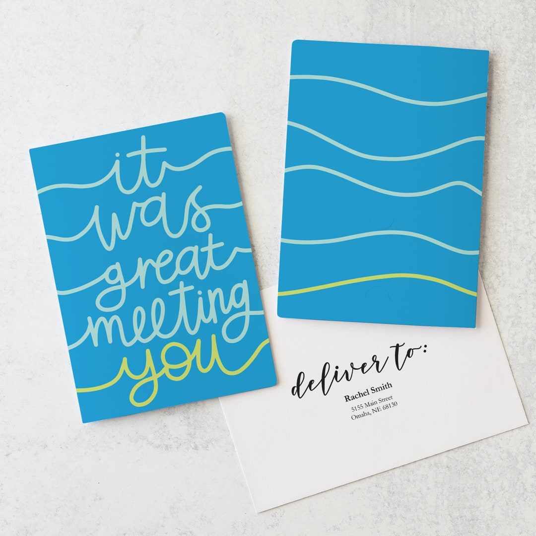 Set Of It Was Great Meeting You Greeting Cards Envelopes Included Set Of It Was Great Meeting You Greeting Cards Envelopes Included