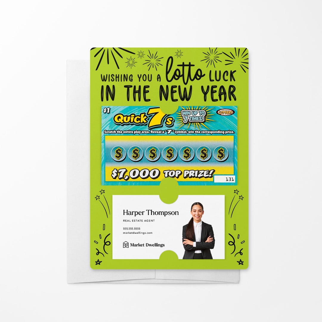 SET of Wishing You a LOTTO Luck in the New Year Mailer W/ Envelope ...