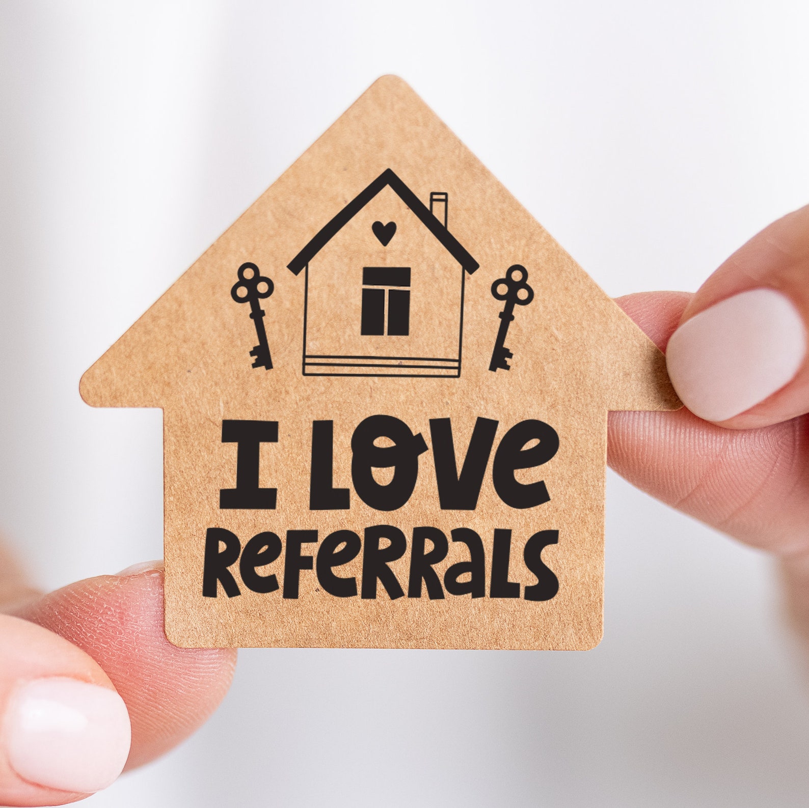 Set of Real Estate Stickers | I Love Referrals | House Shaped Referral ...